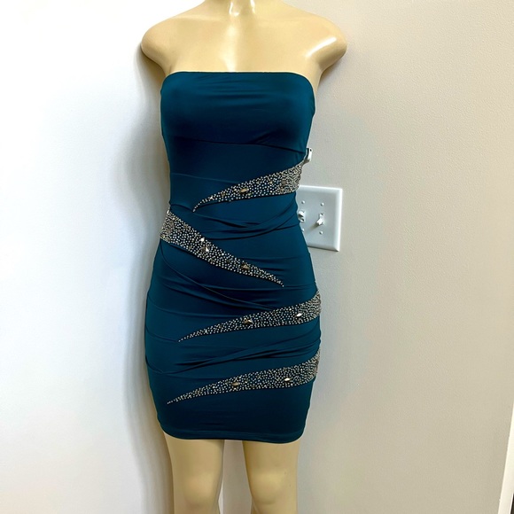 Nikibiki | Dresses | Nikibiki Teal Strapless Bodycon Dress | Poshmark